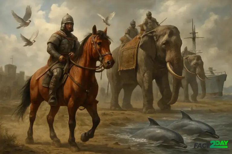 Animals in war history: animals serving in battlefields.